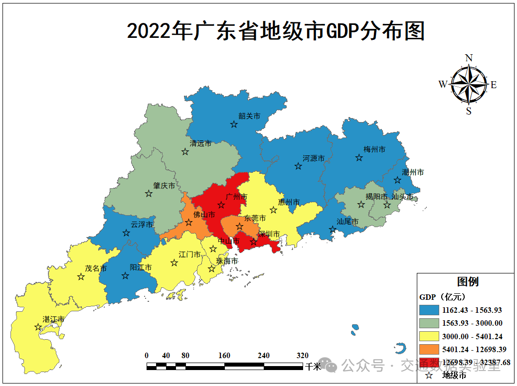广东省各城市基础信息画像（ArcGIS与交互式对比） - 交通数据实验室